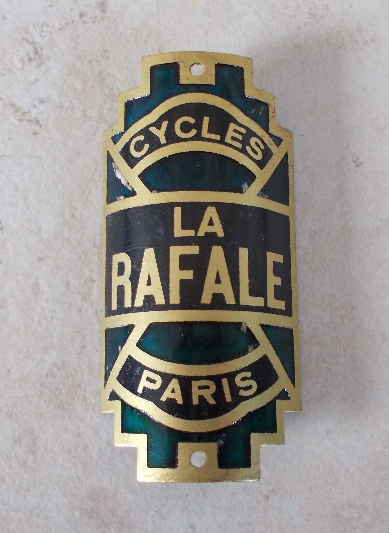 Vintage Head Badge LA RAFALE France Bicycle Antique Bike French Vtg ...