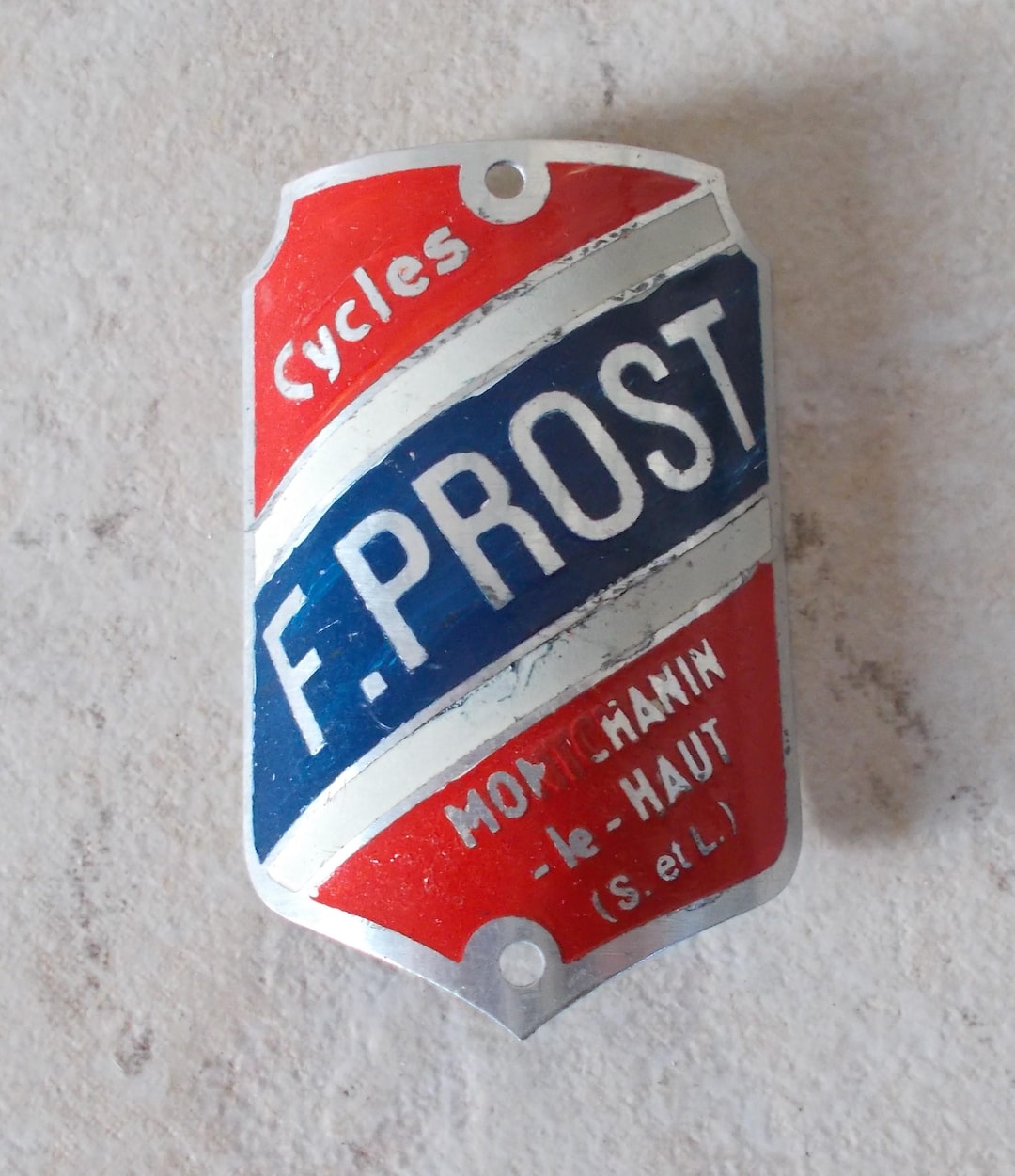 Vintage Head Badge Bicycles F PROST France Cycles Antique Bike French ...