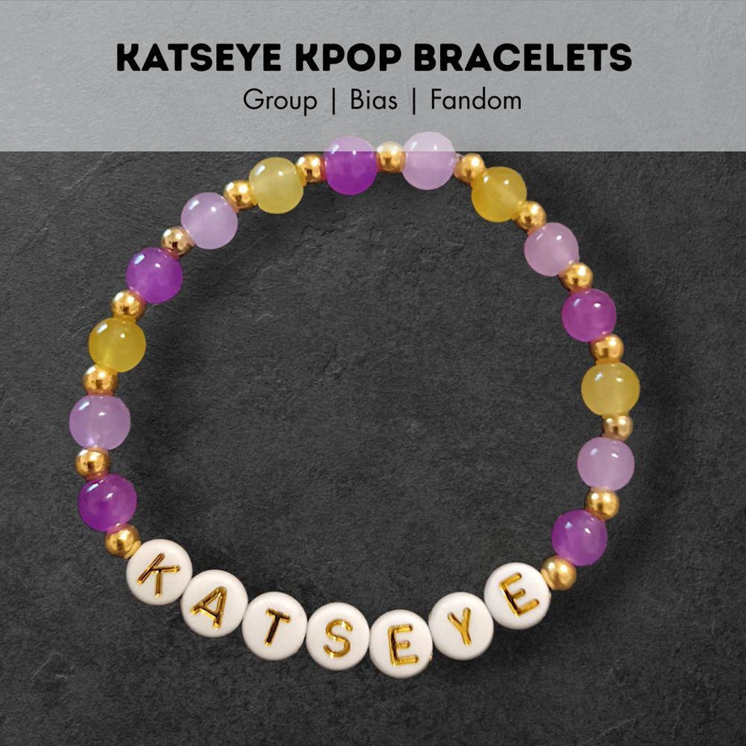 Personalised Katseye Kpop Bracelet Custom Glass Beaded Bracelet