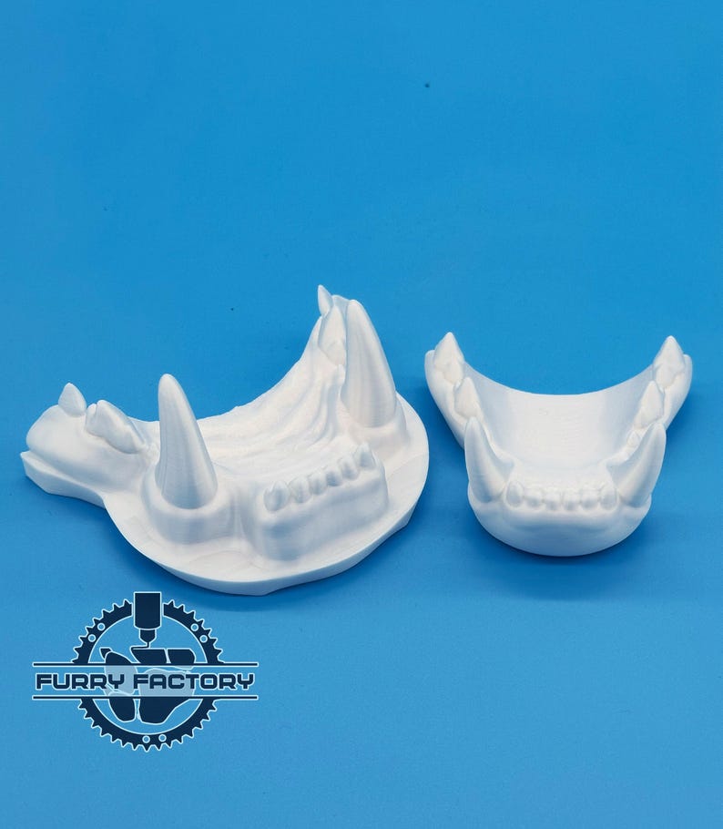 Snow Leopard Fursuit Jaw Set: 3D Printed Realistic Feline Teeth - Etsy