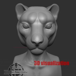 Snow Leopard Fursuit Head Base: Realistic 3D Printed Moving Jaw Feline ...