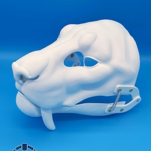 Smilodon Fursuit Head Base Sabertooth Cat Realistic 3D Printed Moving ...