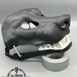 Wolf Fursuit Head Base: Realistic 3D Printed Moving Jaw DIY Blank Furry ...