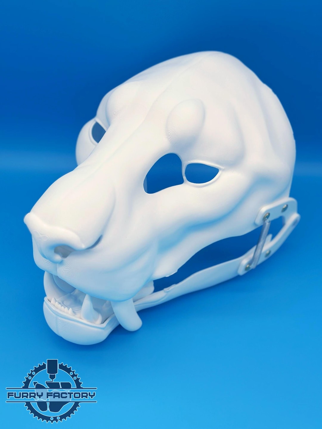 Sabertooth Fursuit Head Base, Realistic 3D Printed, Moving Jaw, Pre-cut ...