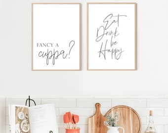 Fancy A Brew // Tea // Coffee // Prints // A4 // A5 // Home Decor ...