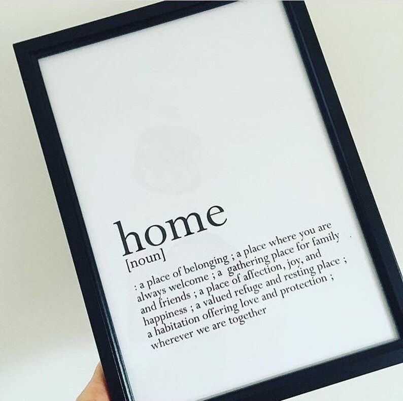 Home definition dictionary print Home gift Wall Art Home | Etsy