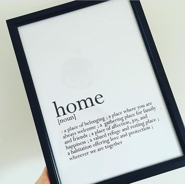 Home Definition Dictionary Print Home Gift Wall Art Home - Etsy UK