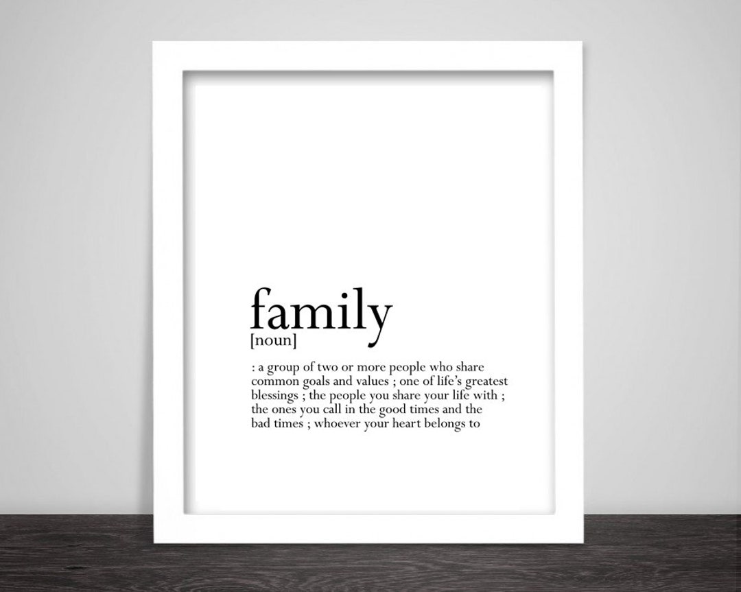 Family Definition Print | INSTANT DOWNLOAD PRINT - Etsy