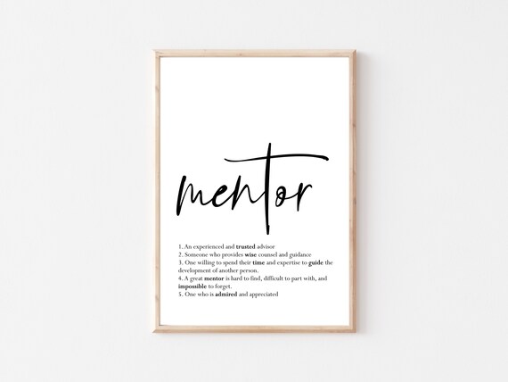 Mentor Definition Print Wallart | Etsy