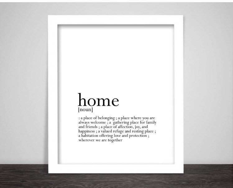 Home Definition Dictionary Print Home Gift Wall Art Home - Etsy UK