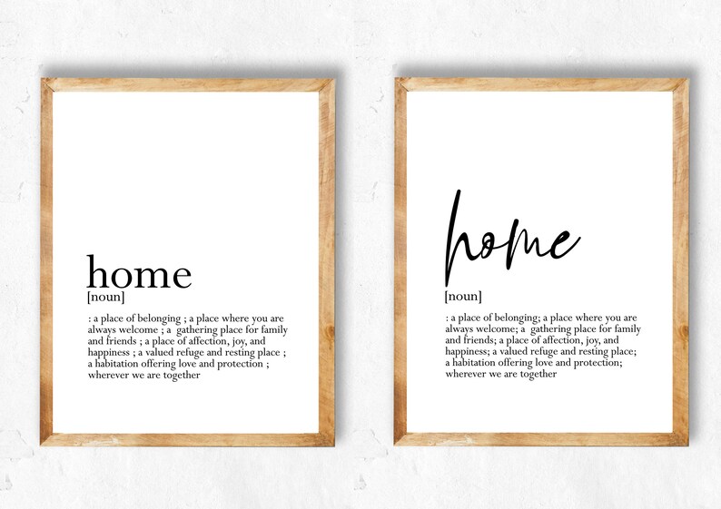 Home definition dictionary print Home gift Wall Art Home | Etsy