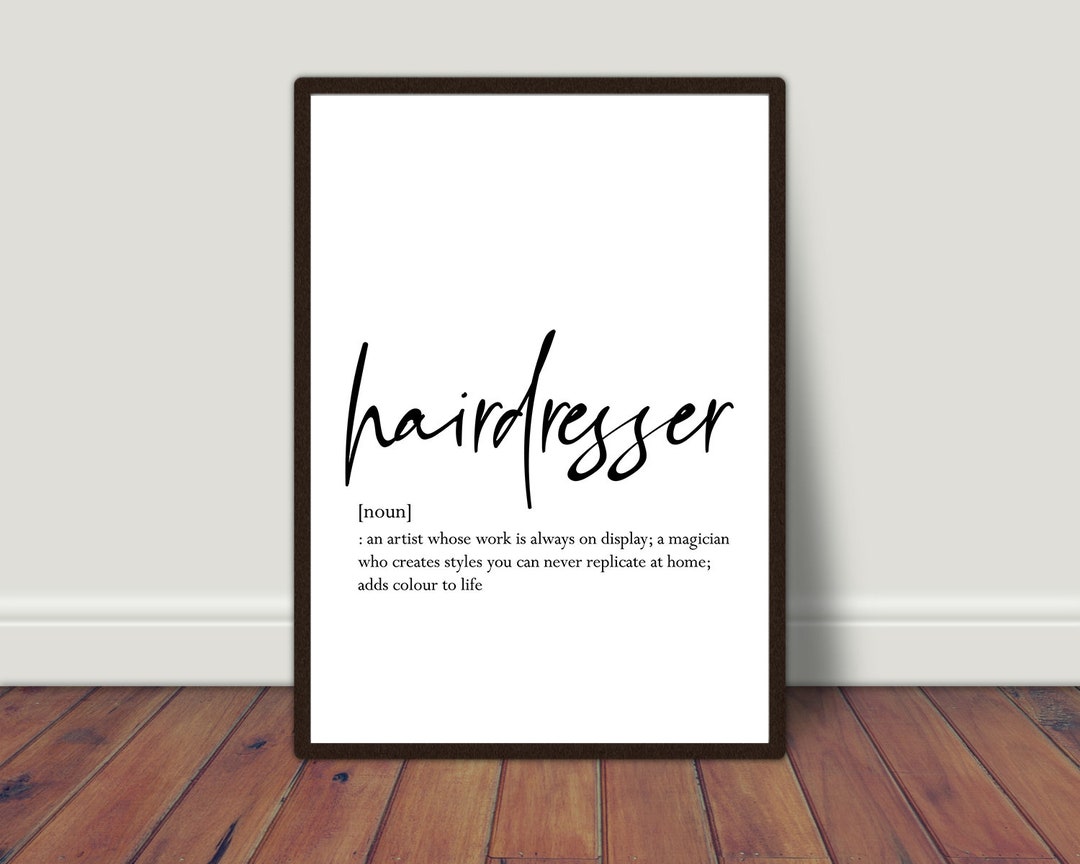 Hairdresser Definition Print | Foil Prints | Wallart | Salon Prints ...