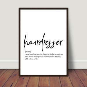 Hairdresser Definition Print | Foil Prints | Wallart | Salon Prints ...