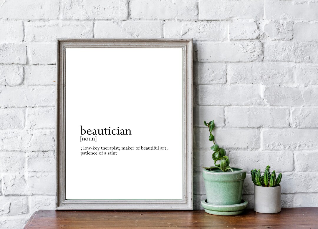 Beautician Definition Print Salon Print Beauty Print Home Decor Beauty ...