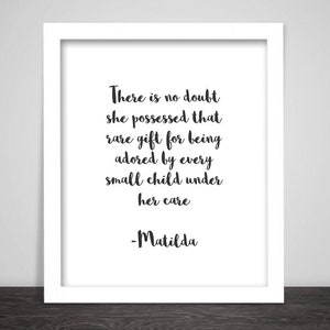 There Was No Doubt, Teacher Gift, Home Decor, Wall Art, Roald Dahl ...