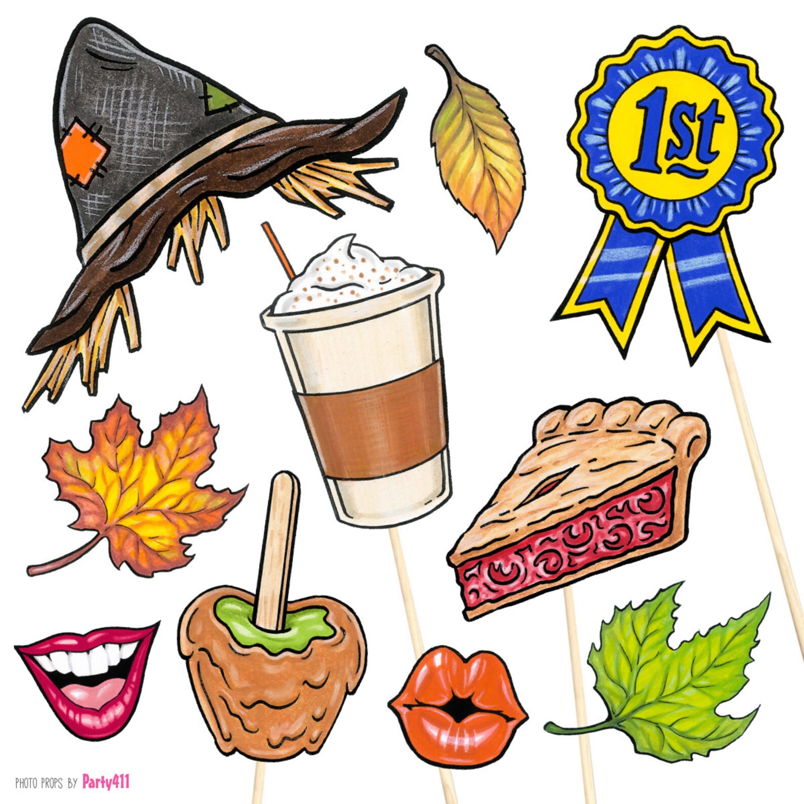 20 Fall Festival Autumn Party Photo Booth Props Instant - Etsy