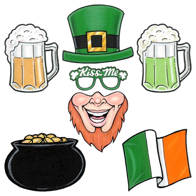17 St. Patrick's Day Party Photo Booth Props Instant Download Free ...