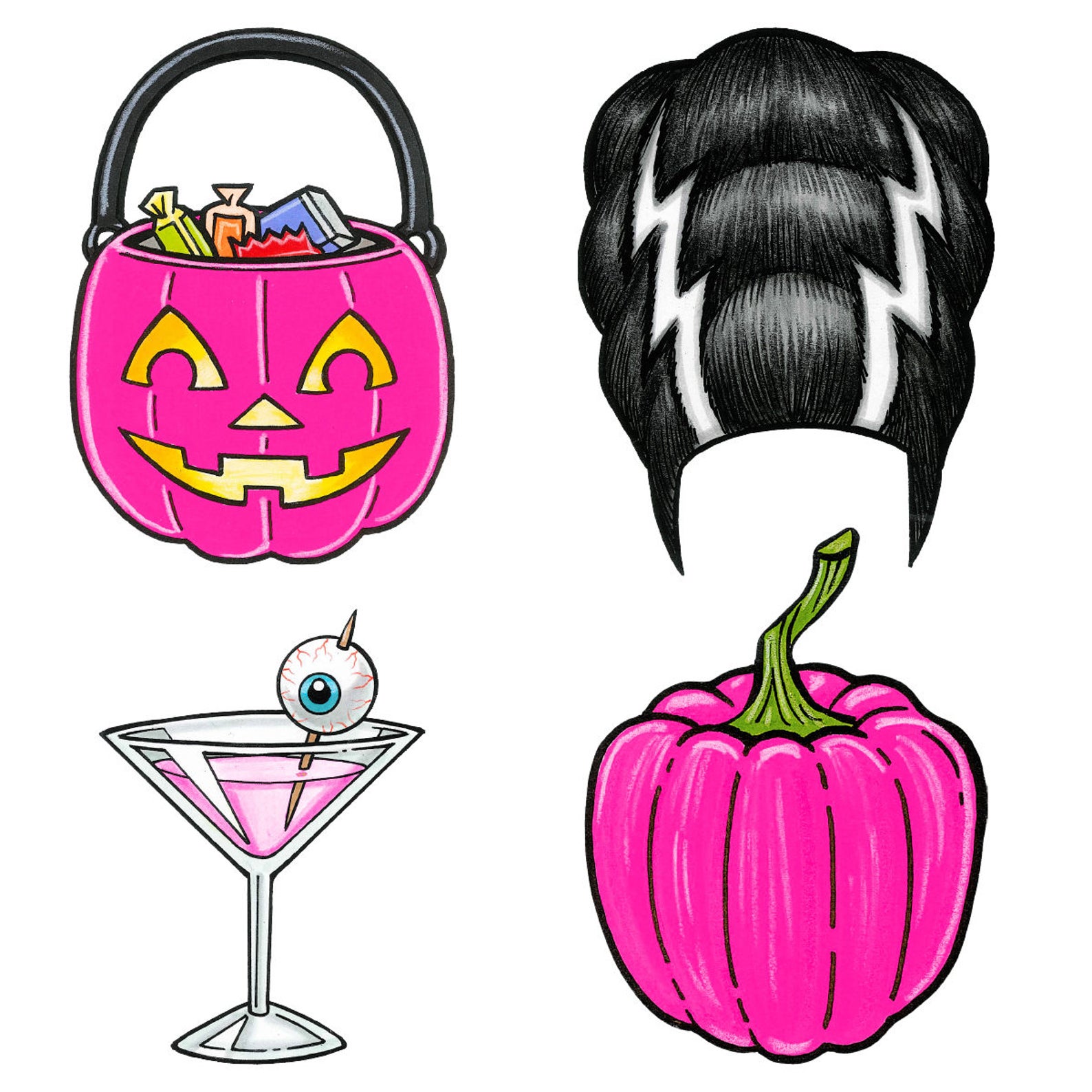 17 Pink-o-ween Halloween Photo Booth Props Instant Download Free Photo ...