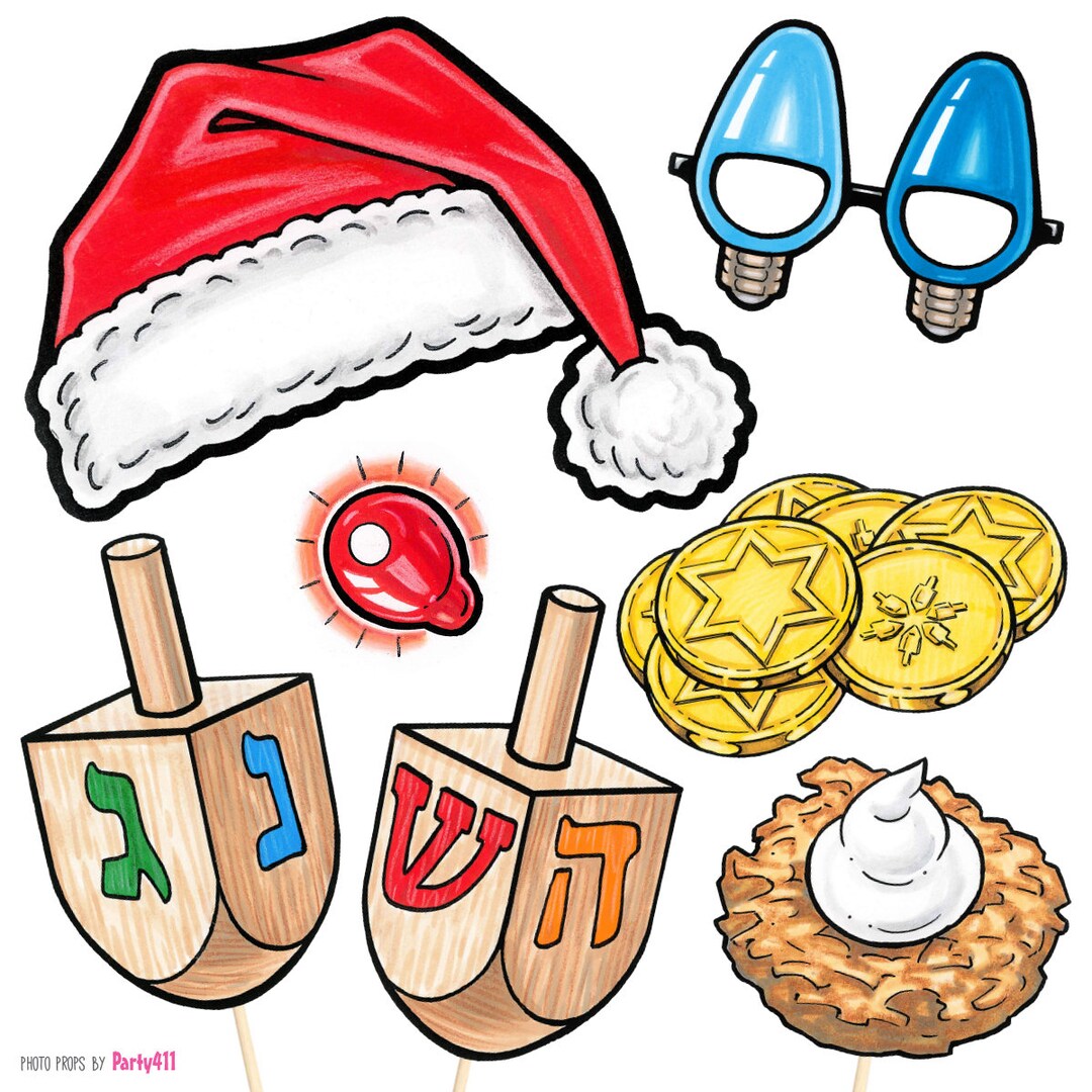 20 Christmukkah Photo Booth Props Instant Download Free - Etsy