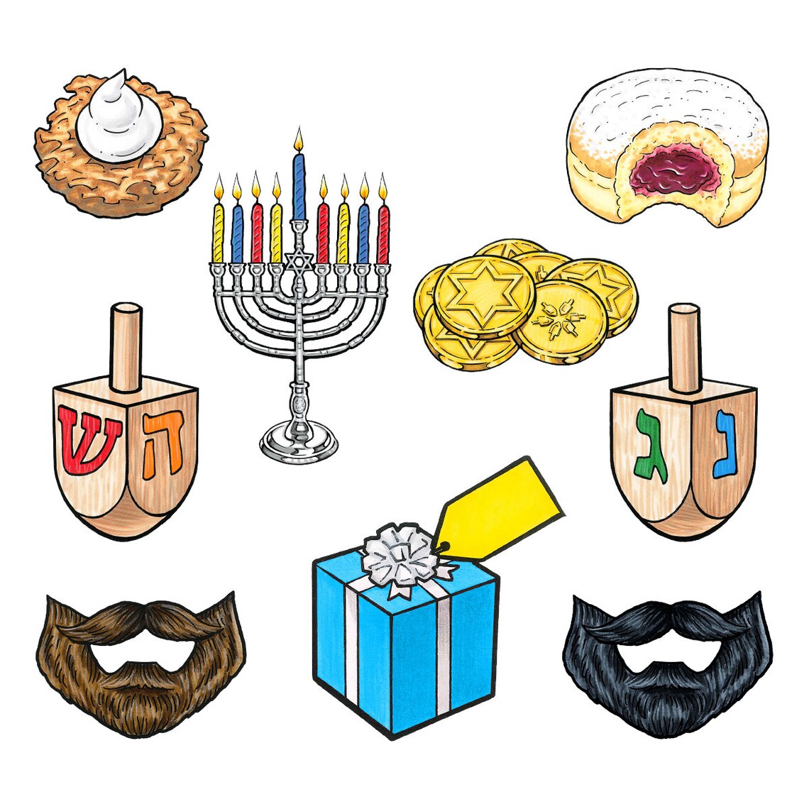 20 Christmukkah Photo Booth Props Instant Download Free - Etsy