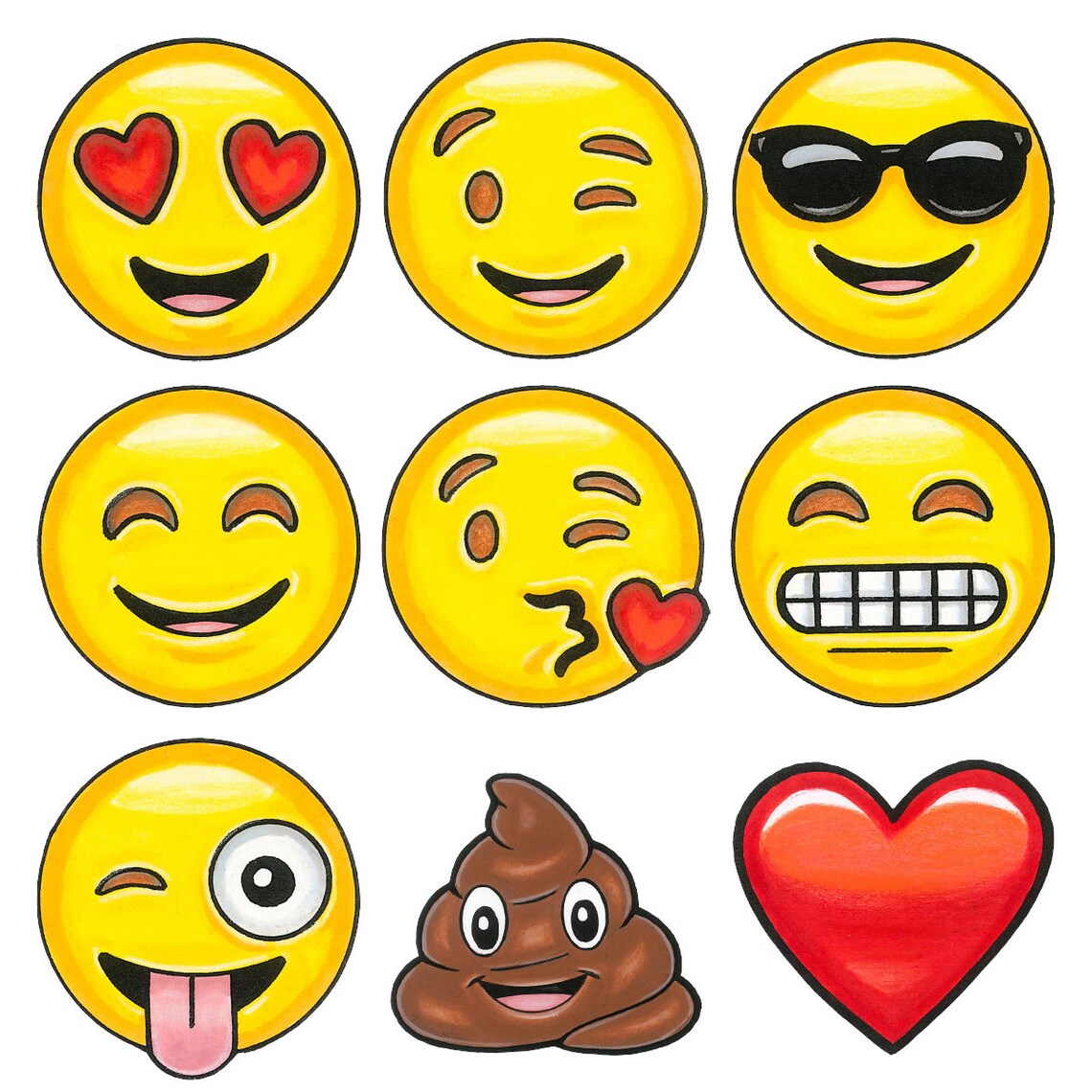 15 Emoji Photo Booth Props Instant Download Free Photo | Etsy