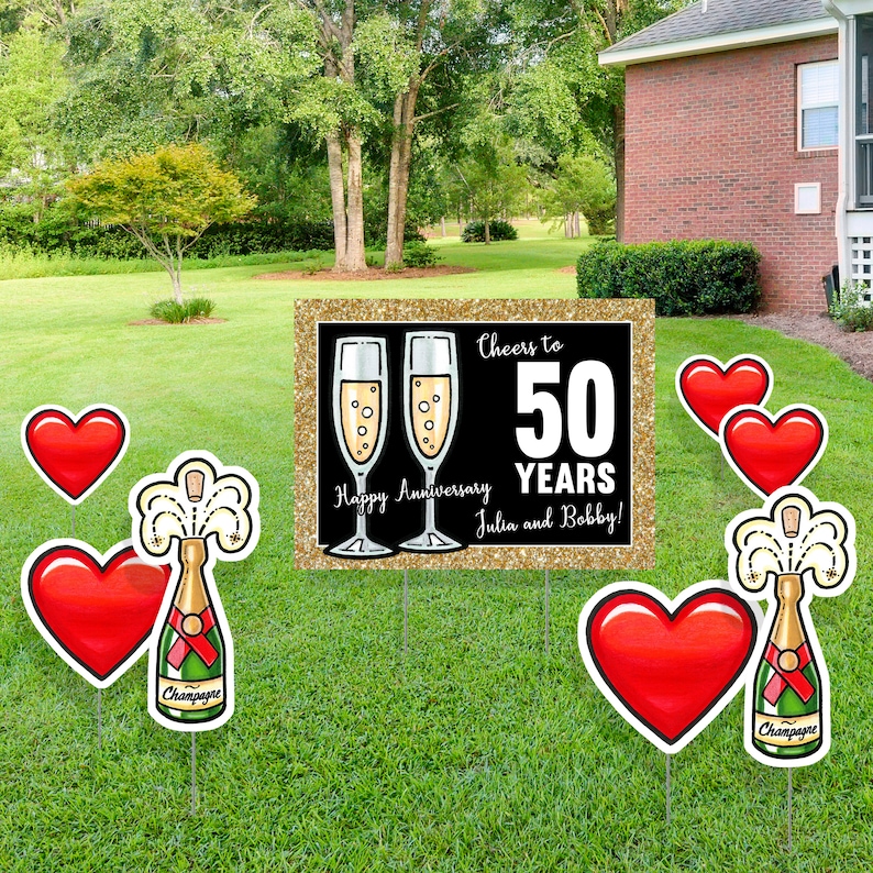 Custom Anniversary Yard Sign Personalized Lawn Signs Outdoor - Etsy