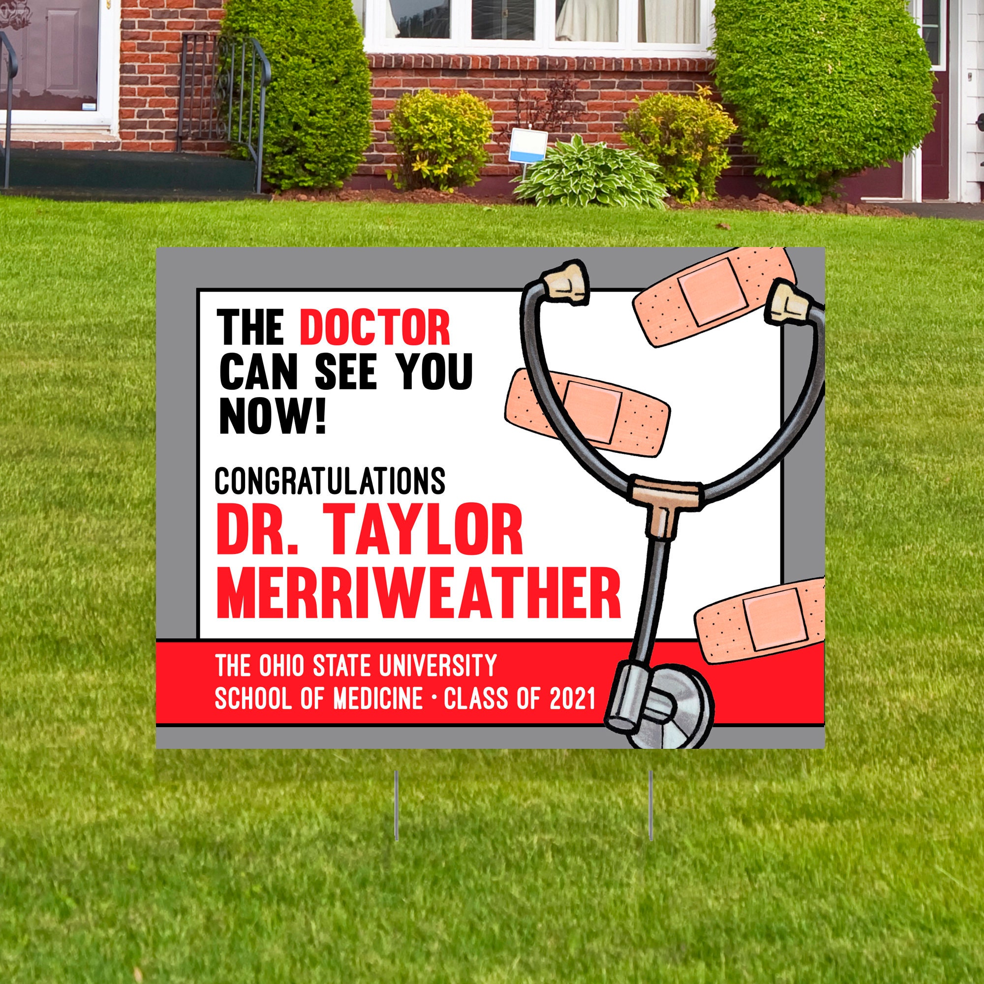 Med Medical School Graduation Lawn Sign, Doctor Grad Yard Card - Etsy