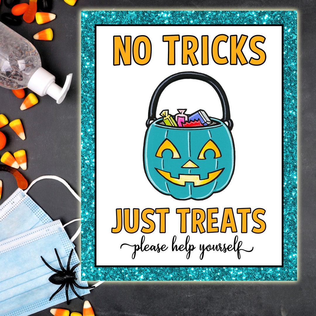 Teal Pumpkin Trick or Treat Station Sign Instant Download 8 X 10 Inches ...