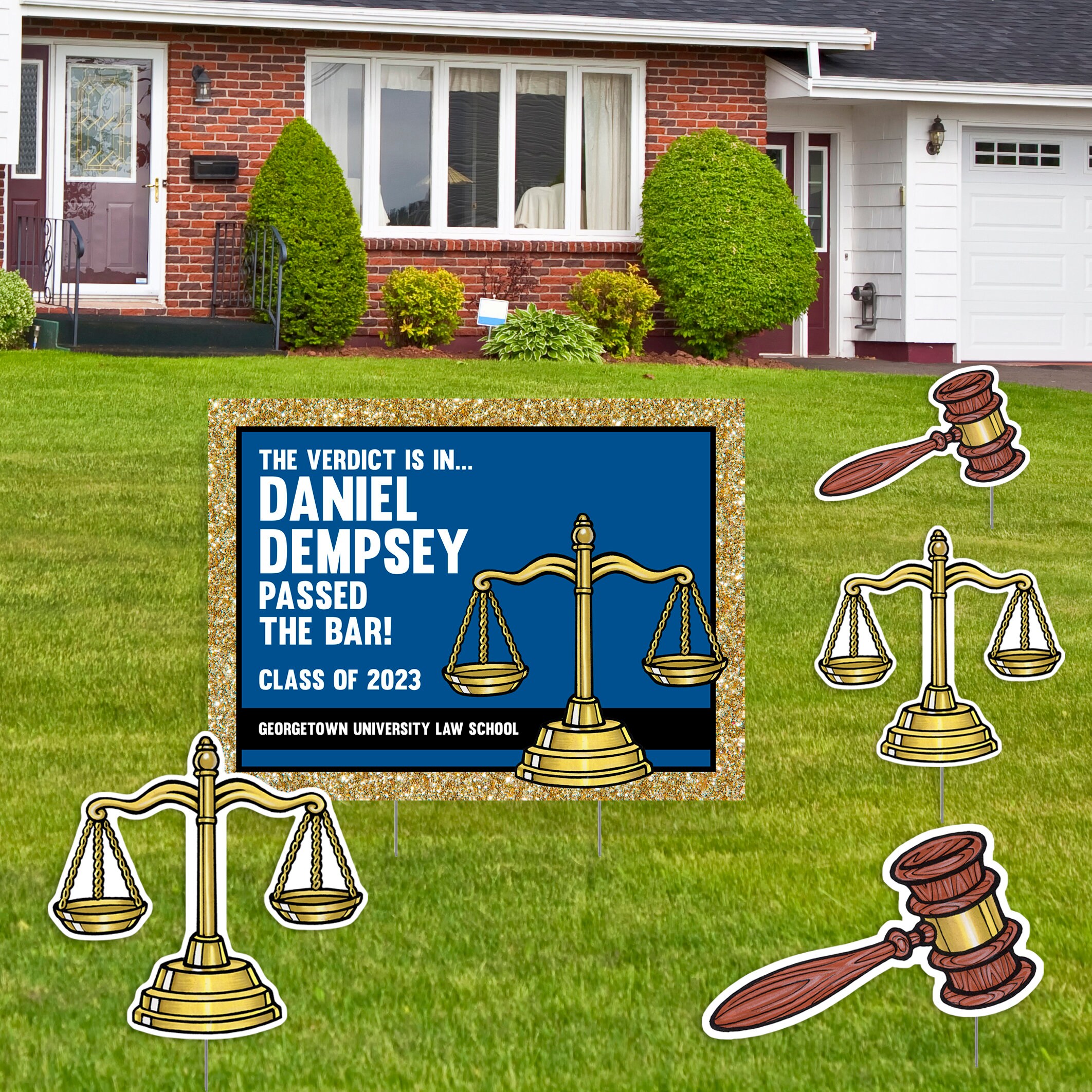 Law School Graduation Yard Card Sign, Choose Your Color Law Grad Lawn ...