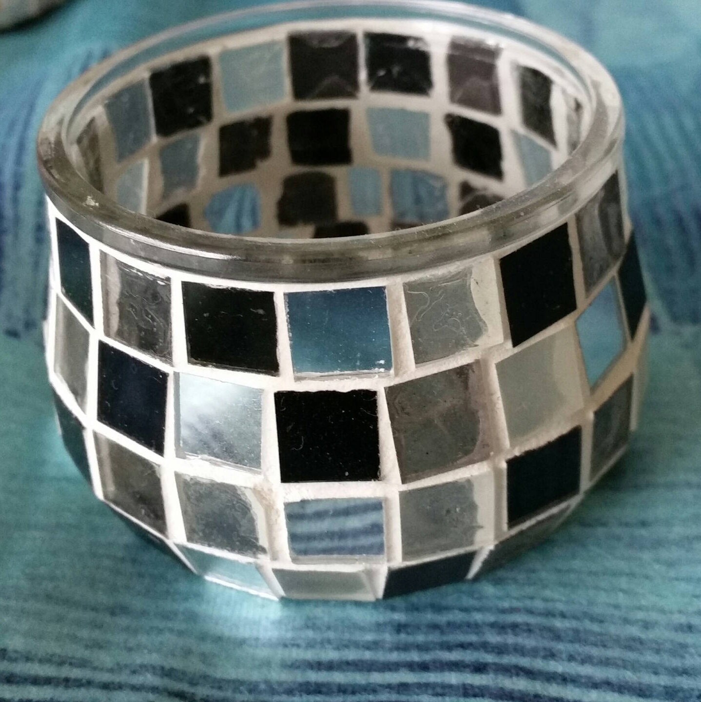 Photophore Candle Glass Jar Recycled With Mosaic - Etsy