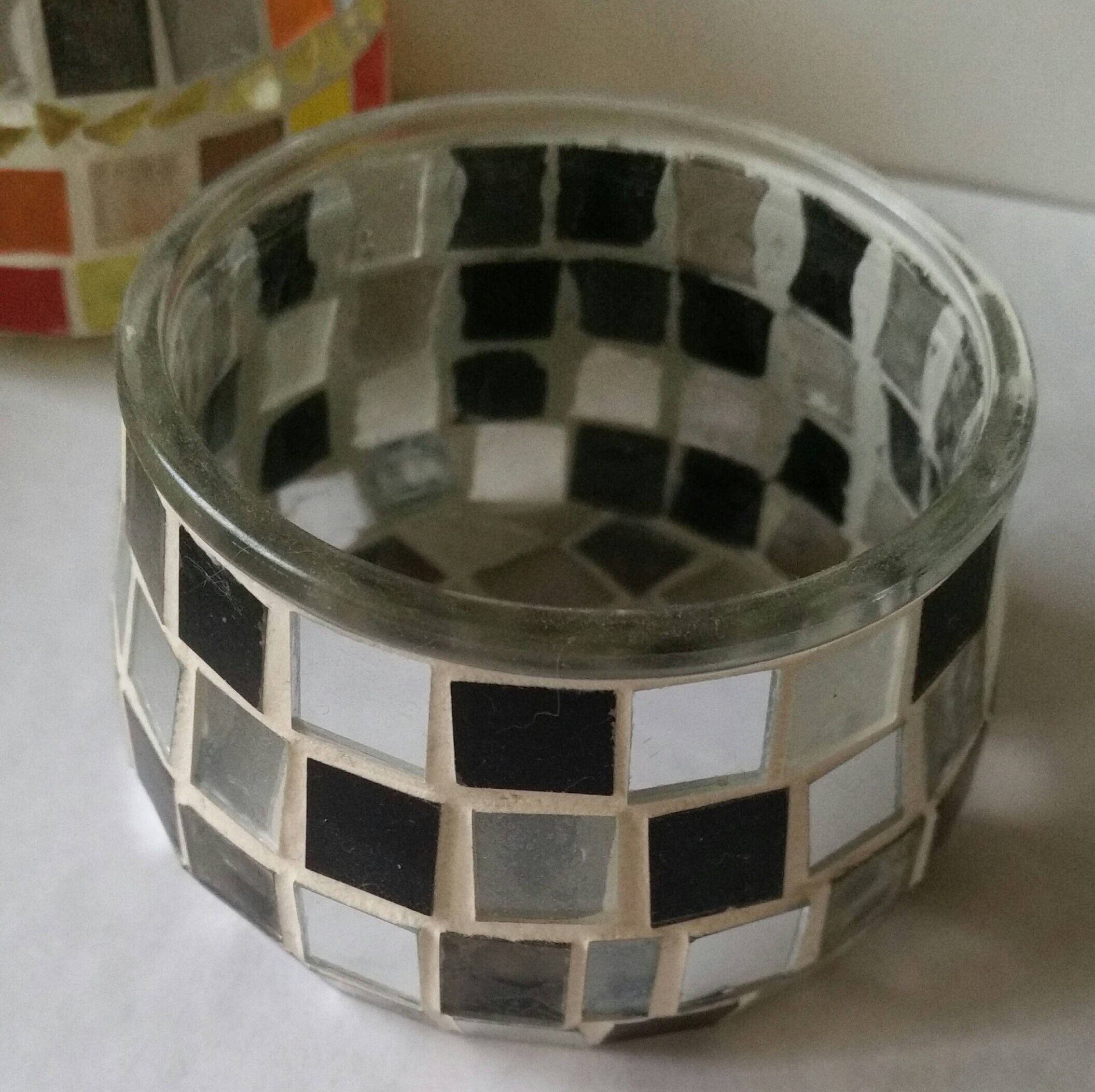 Photophore Candle Glass Jar Recycled With Mosaic - Etsy