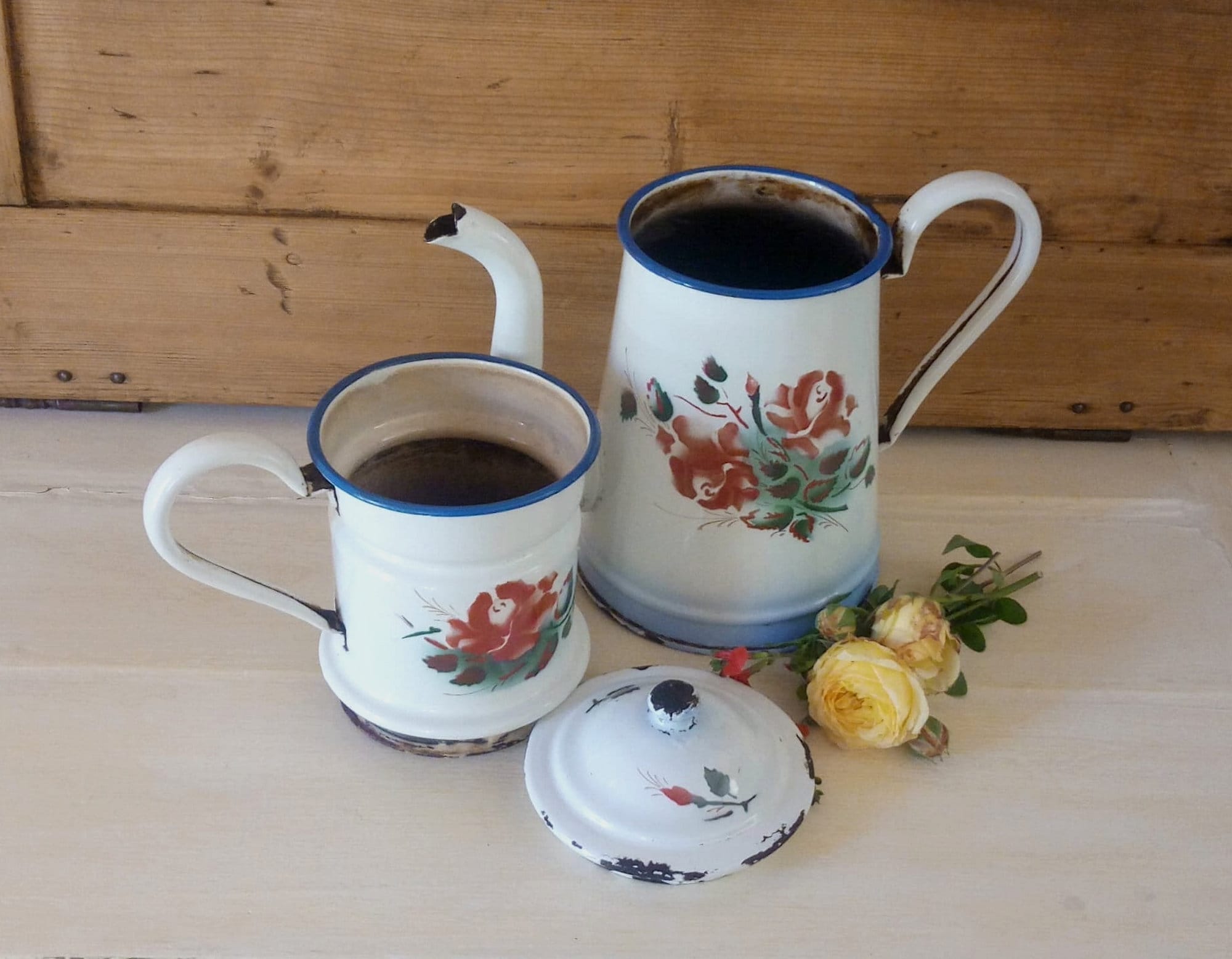 Old Coffee Maker / Old Enamel Coffee Maker / Vintage Coffee Maker ...