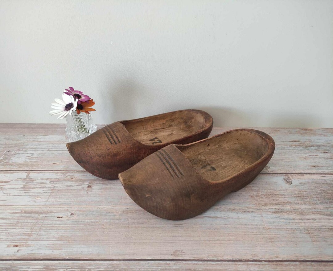 Antique Wooden Clogs / French Crafts / Vintage Savoyard Clogs ...