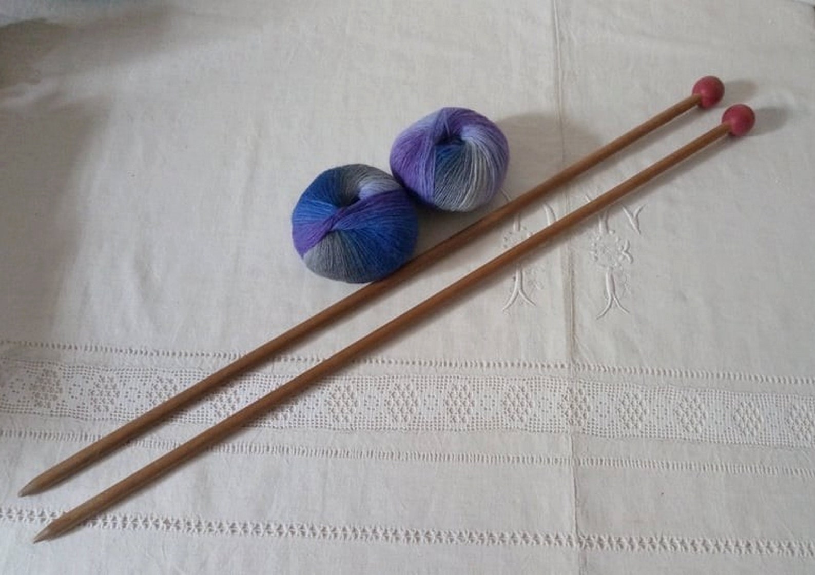 XXL Knitting Needles From the 1960s / Vintage Knitting Needles / Wooden ...