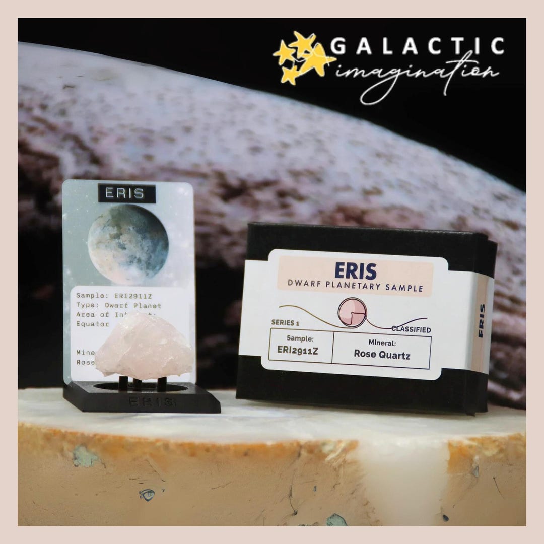 Eris Planet - Discovery Space Kit | Rose Quartz W/ Display & Info Card ...