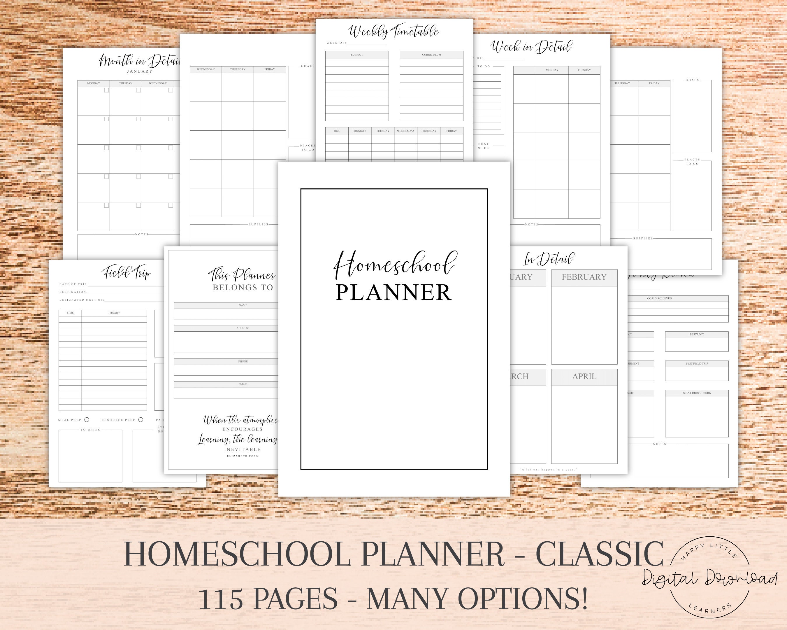 Classic Homeschool Planner Homeschool Printable Planner - Etsy