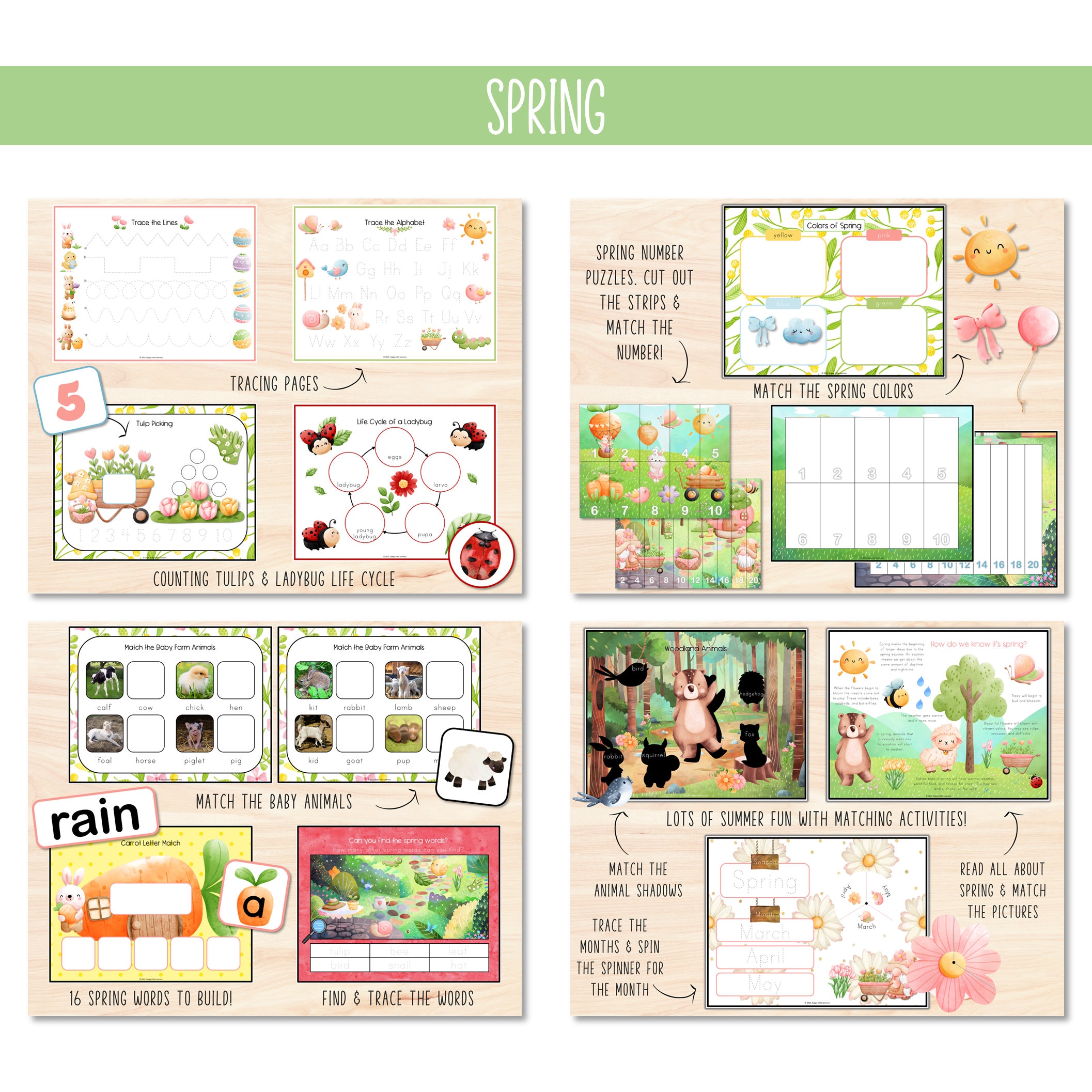 Seasons Busy Book Printables, Set of 4 Homeschool Toddler Busy Books ...