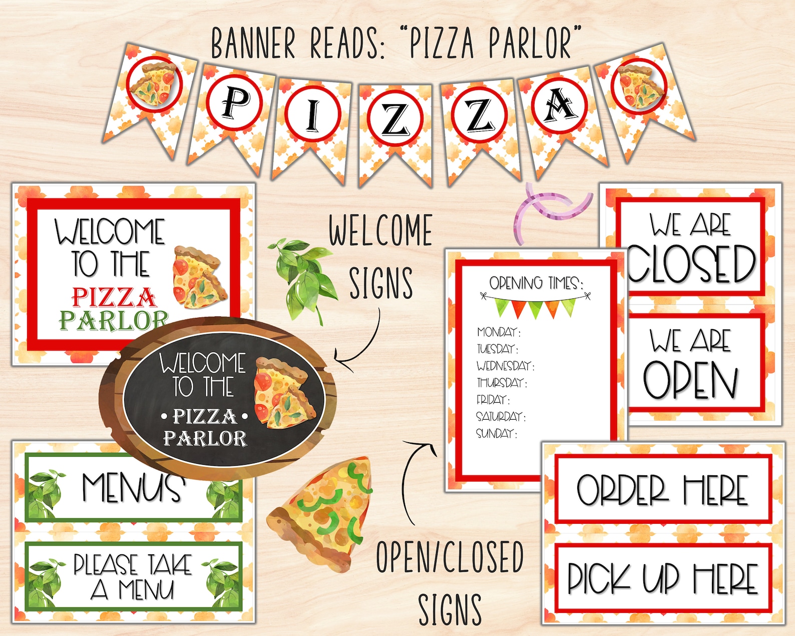 Pizza Parlor Pretend Play, Dramatic Play Printable, Pretend Play Set ...