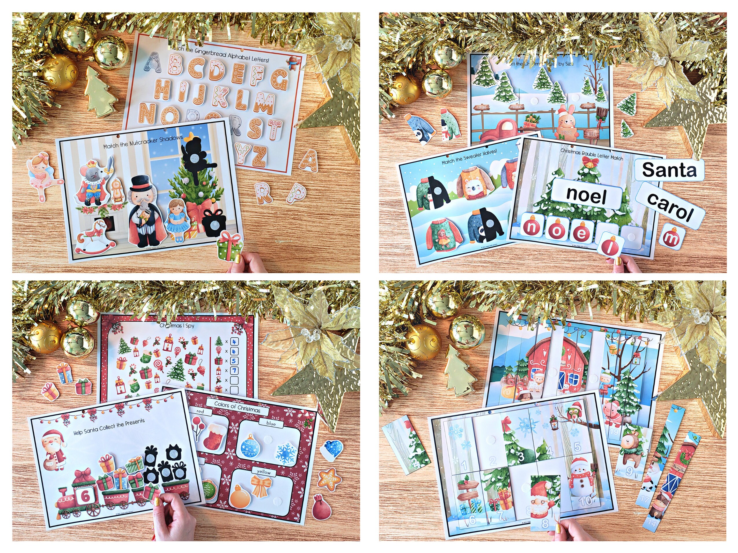 Christmas Word Game, Christmas Number Sums, Printable Letter Word ...