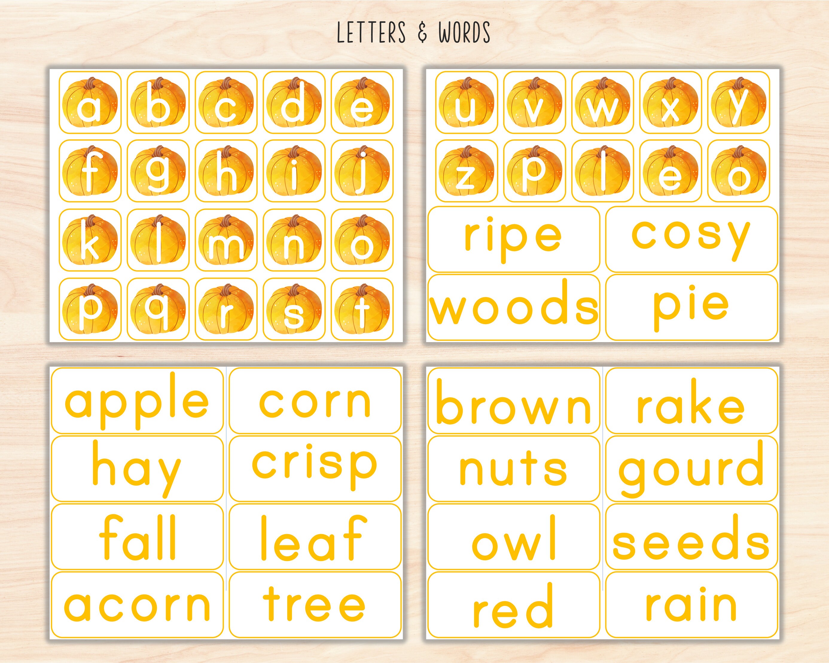 Fall Build A Word, Autumn Pumpkin Letters, Fall Toddler Learning ...