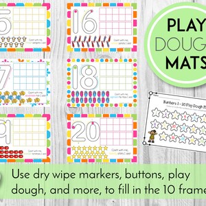 Numbers 1 - 20 Play Doh Mats, Printable Numbers Worksheets, Preschool ...