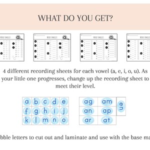 CVC Word Family Preschool Printables Phonics Mats, Kindergarten Kids ...