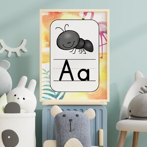 Alphabet Preschool Printable Posters, Learning the Alphabet Watercolor ...