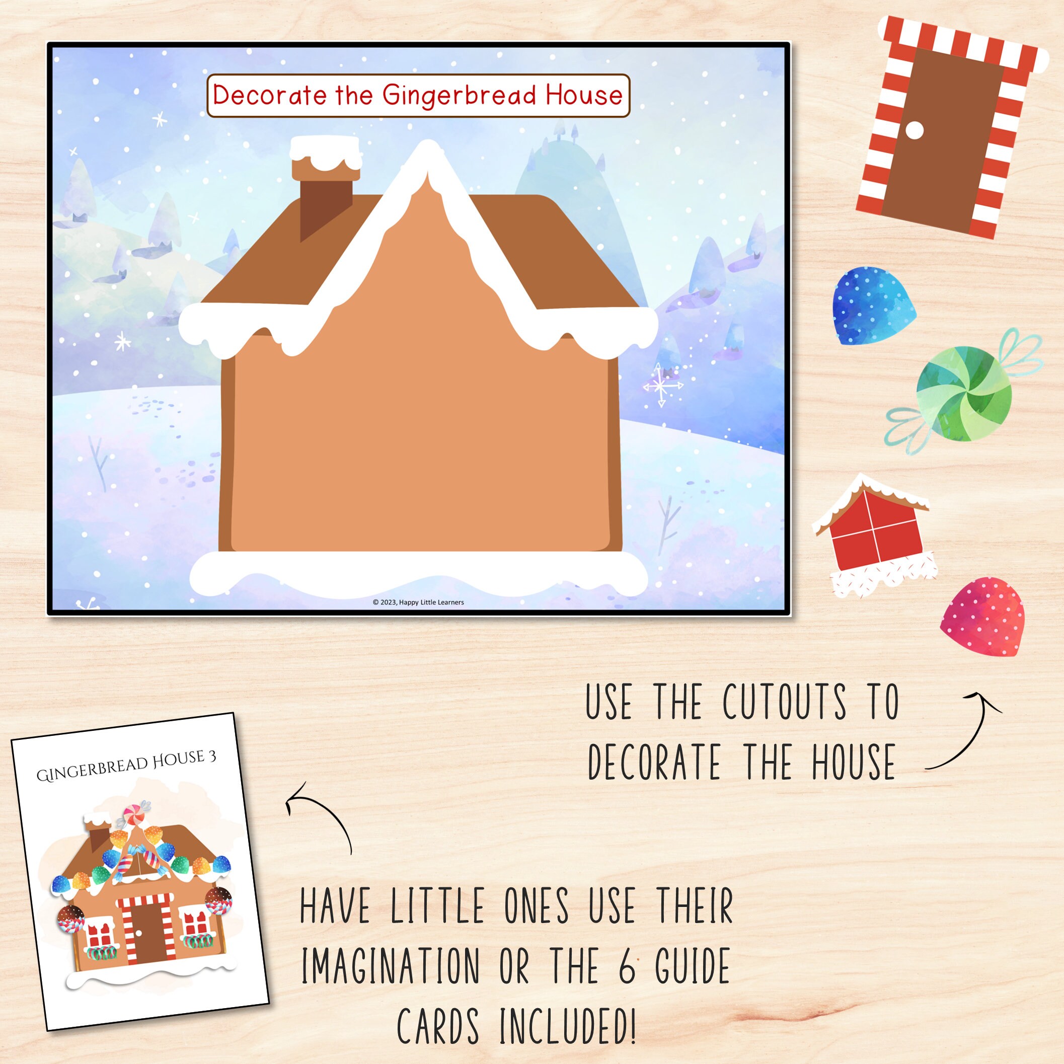 Gingerbread House Decorating Activity, Christmas Gingerbread Toddler ...