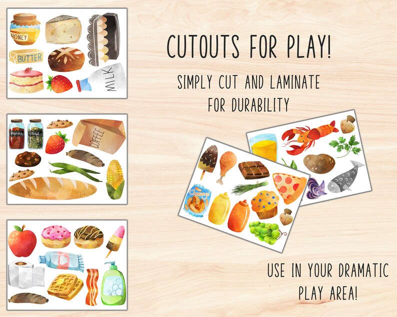 Grocery Shop Dramatic Play, Pretend Play Printable, Groceries Pretend ...