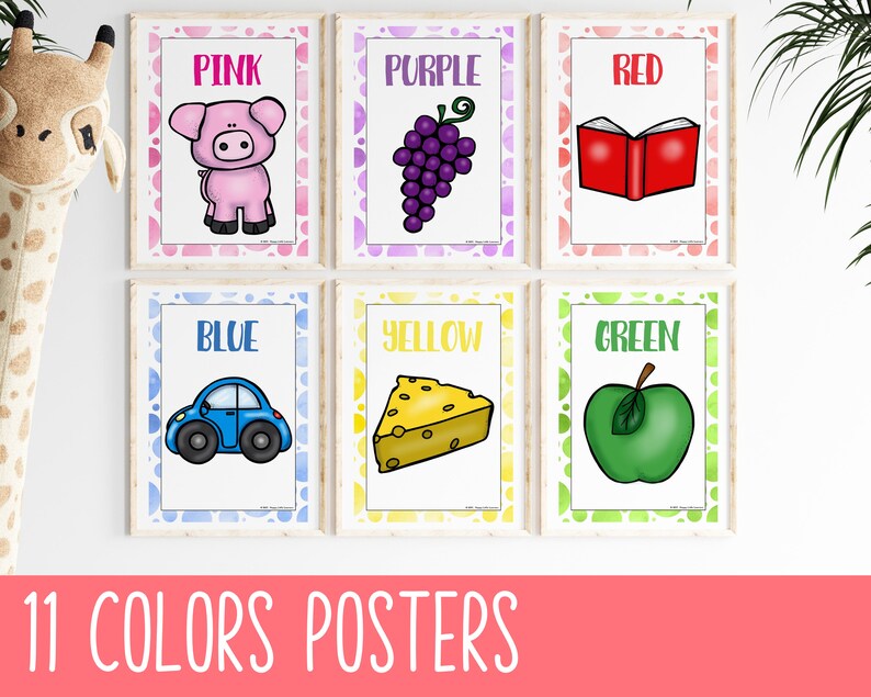 Watercolor Preschool Printable Classroom Color Posters, Kindergarten ...