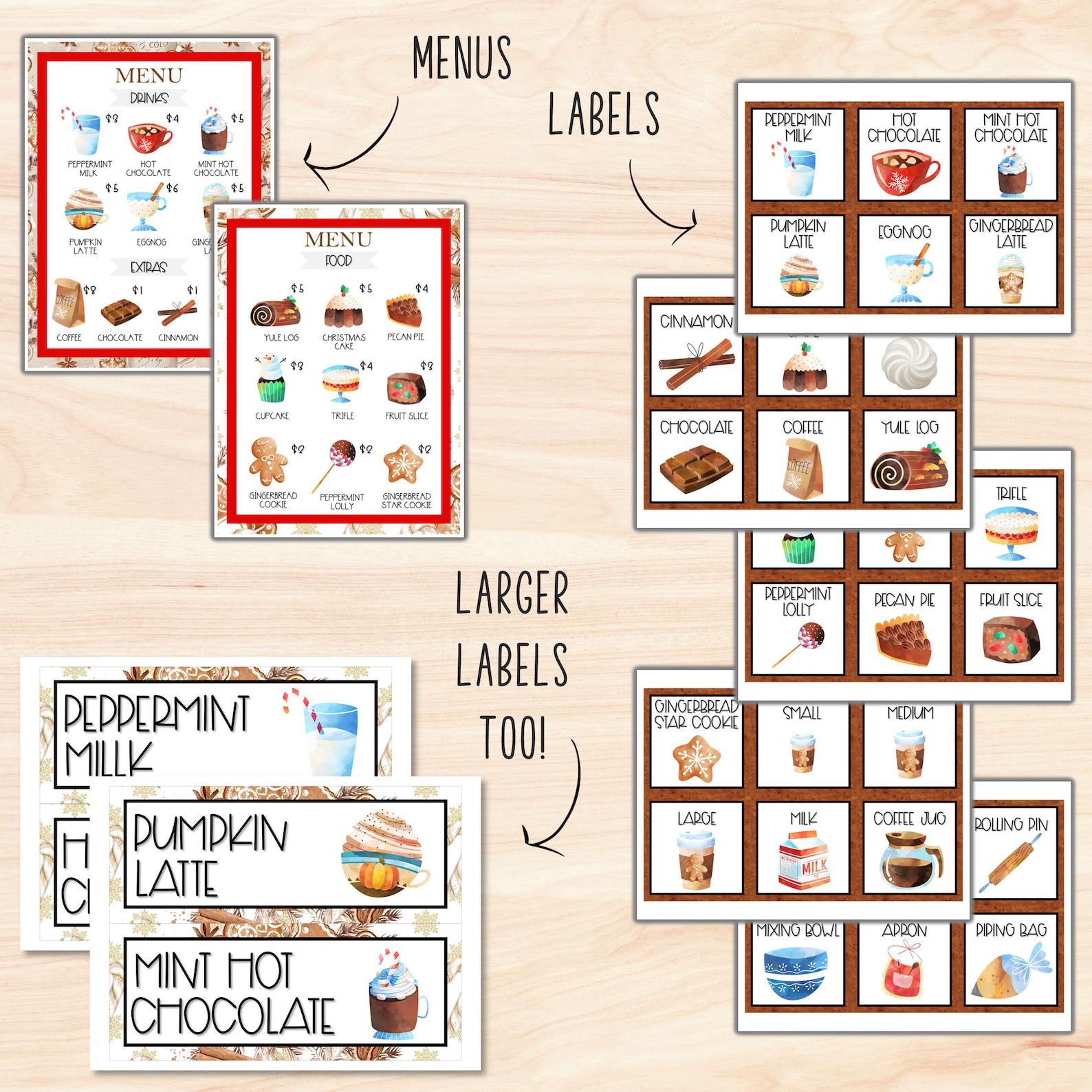 Christmas Gingerbread Bakery Dramatic Play, Printable Pretend Playset ...