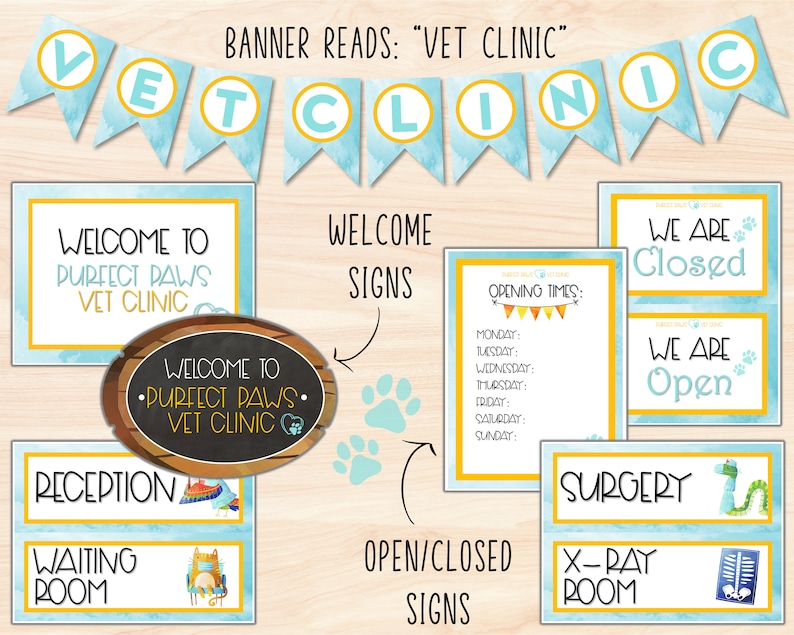 Vet Clinic Dramatic Play, Pretend Play Printable, Pet Play, Animal X ...