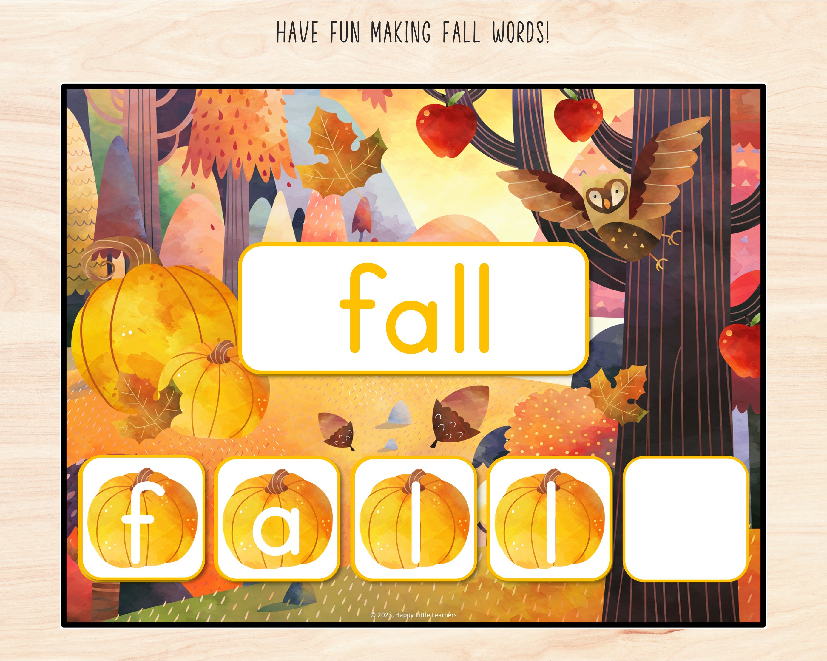 Fall Build A Word, Autumn Pumpkin Letters, Fall Toddler Learning ...
