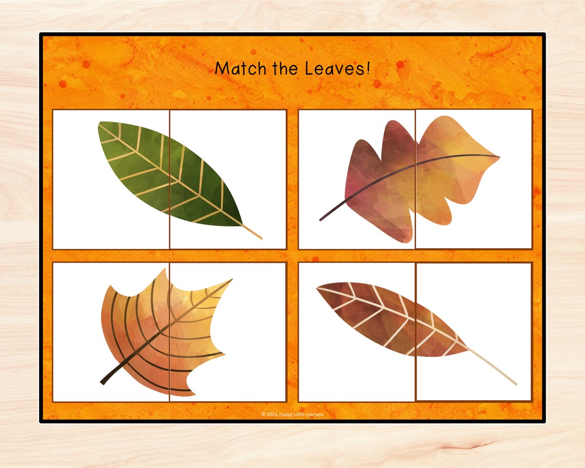 Fall Matching Leaves Activity, Autumn Leaf Matching, Toddler Learning ...